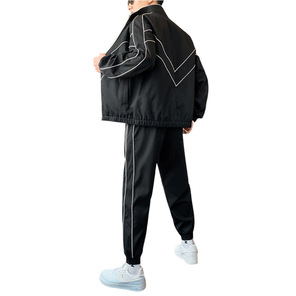 Reflective Stripes Tracksuit - Black – ReflectiveClo