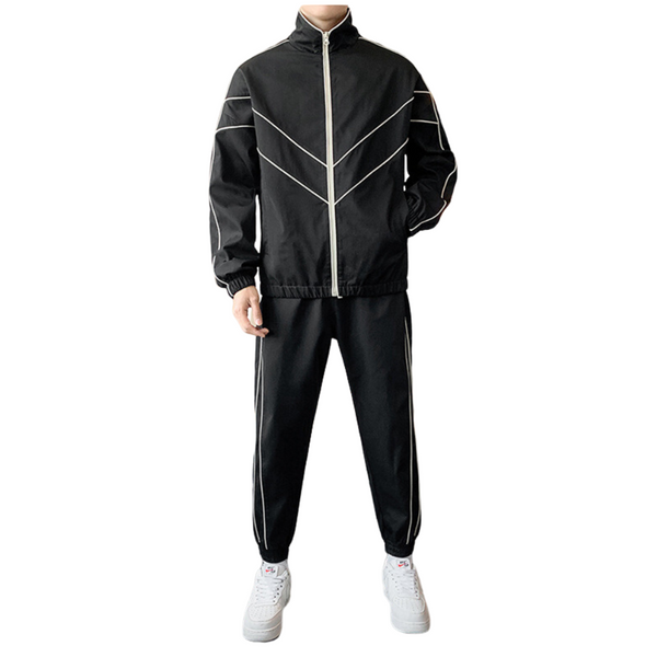 Reflective Stripes Tracksuit - Black – ReflectiveClo