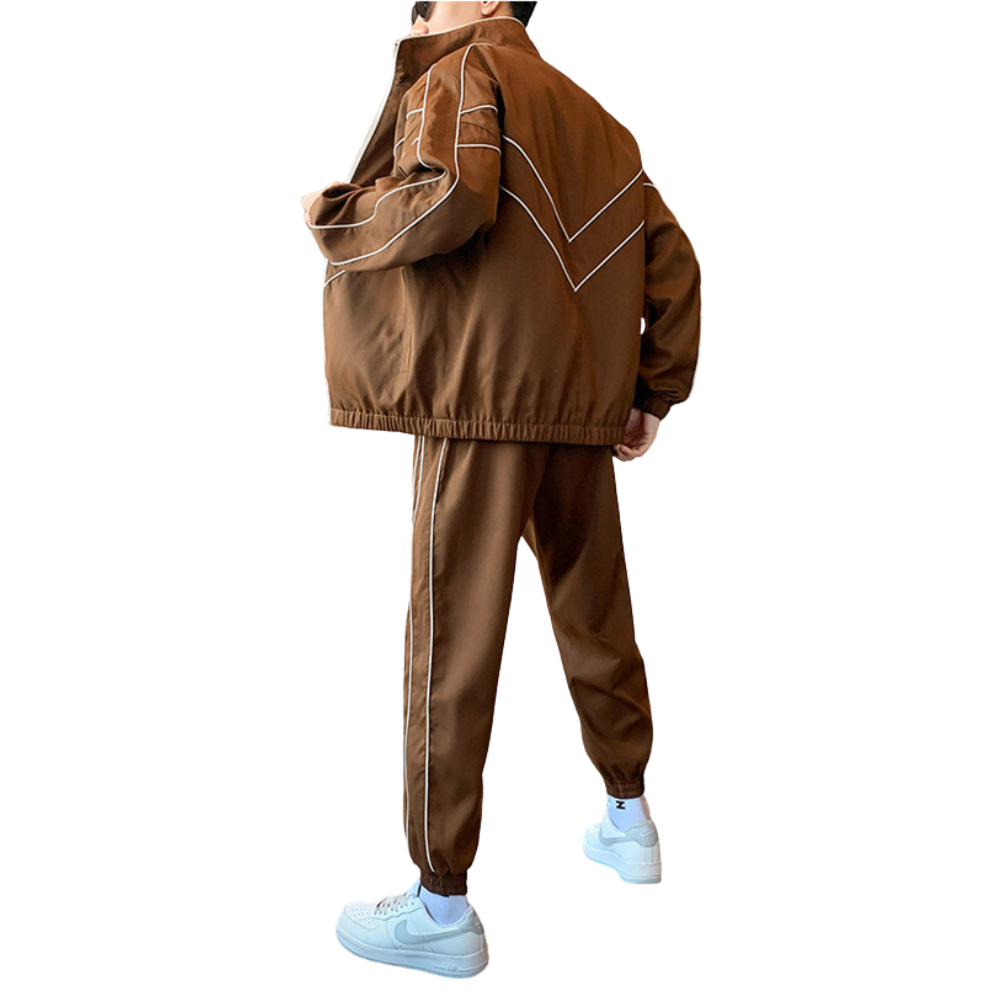 Reflective Stripes Tracksuit - Brown – ReflectiveClo